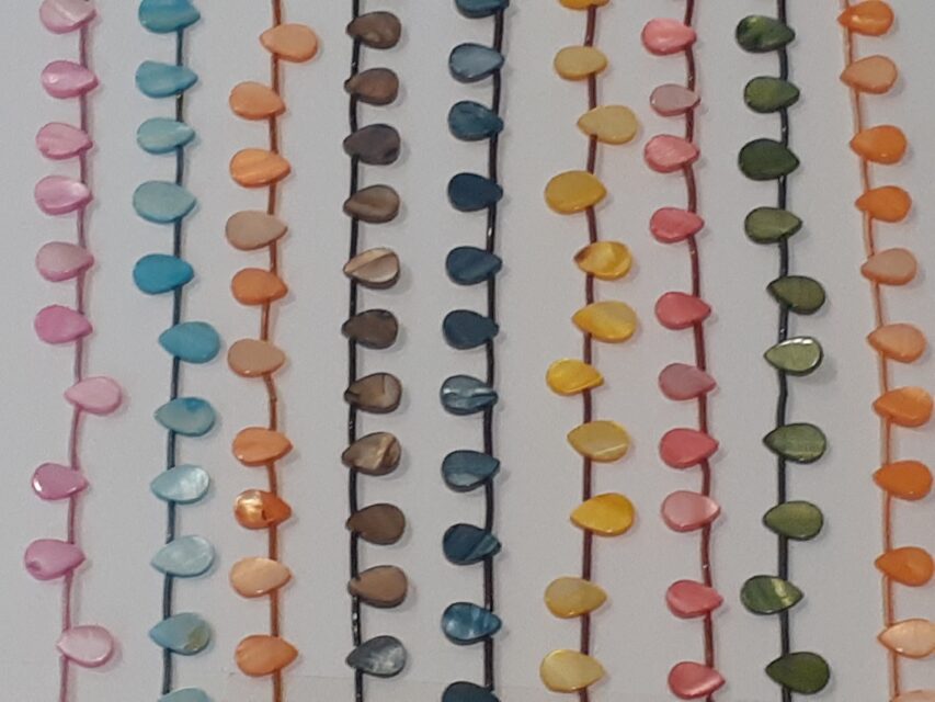 Freshwater Pearl Shell Tear Drop Strand - Lava Beads and Semi-Precious ...