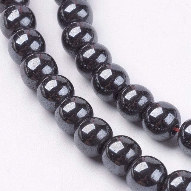 8MM Hematite Beads Strands, Round 50 pcs